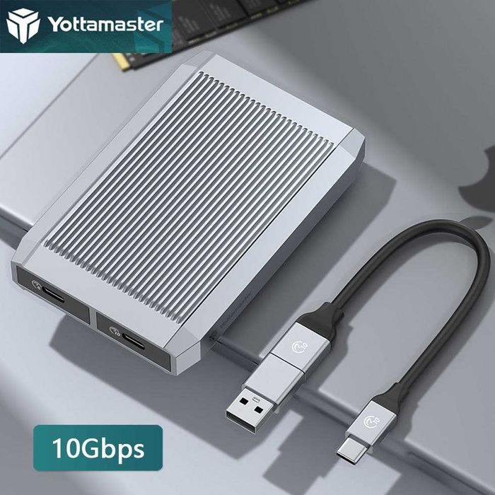 Rack SSD YOTTAMASTER M2 nVMe 10gbps USB 3.1 Gen 2 (pt 2 SSD-uri ...