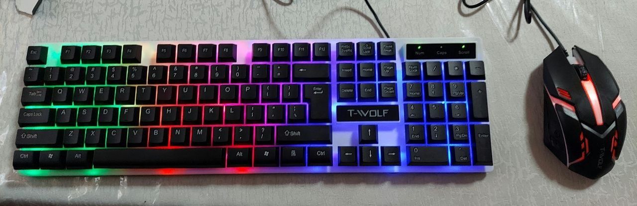 Новая мышка и клавиатура красивый с подсветкой RGB проводная USB: 100 ...