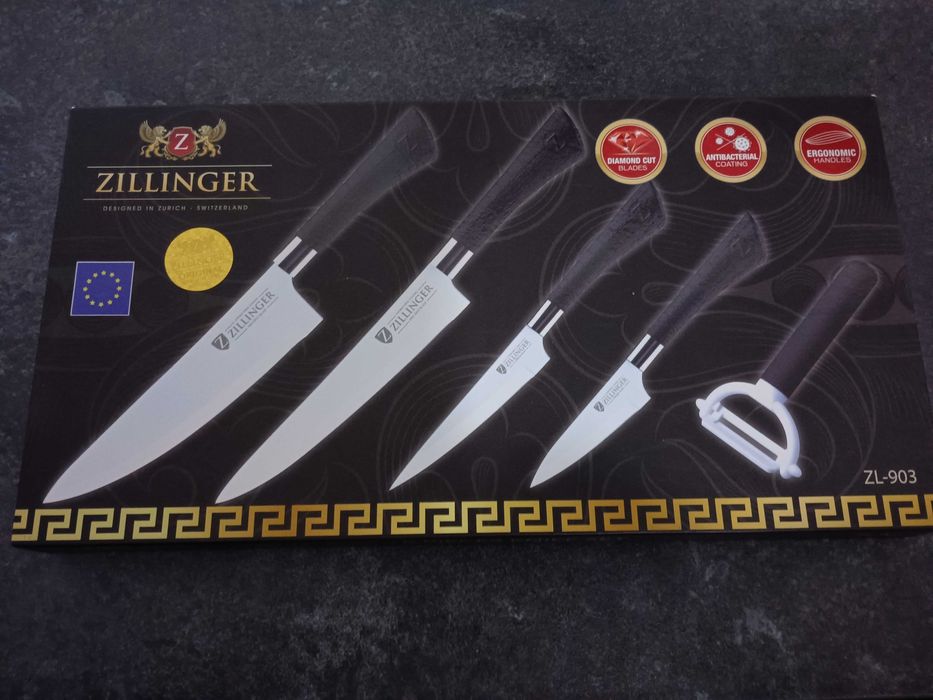 ZILLINGER set 4 cuțite inox bucatarie + lama decojit ceramica Cluj ...