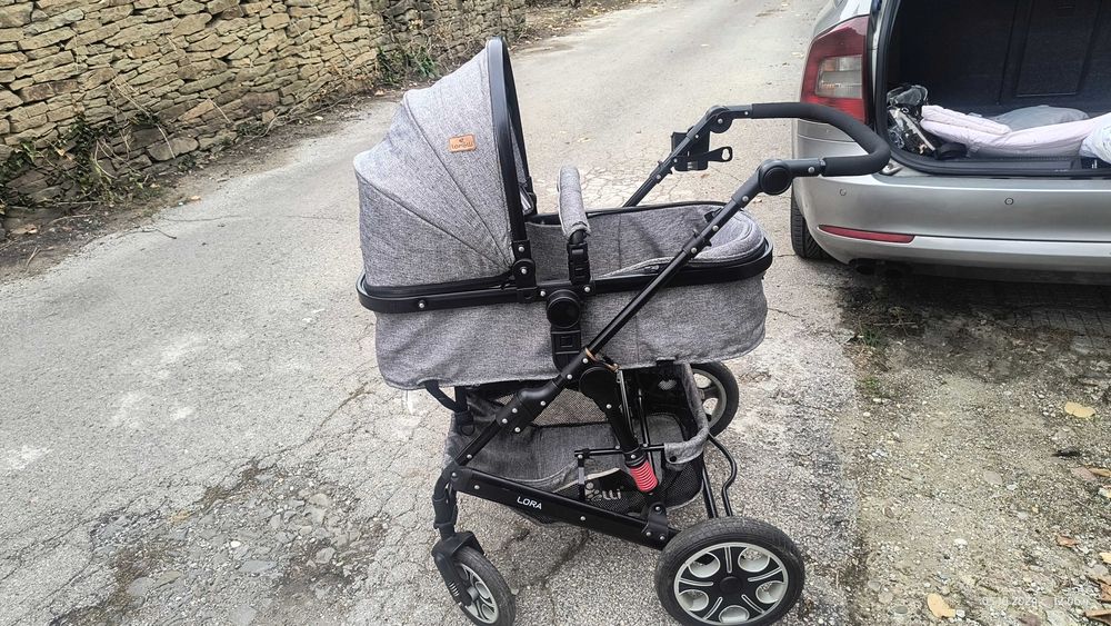 Комбинирана детска/бебешка количка LORELLI LORA SET 3 в 1 - Dark Grey гр. Ловеч Червен бряг • OLX.bg