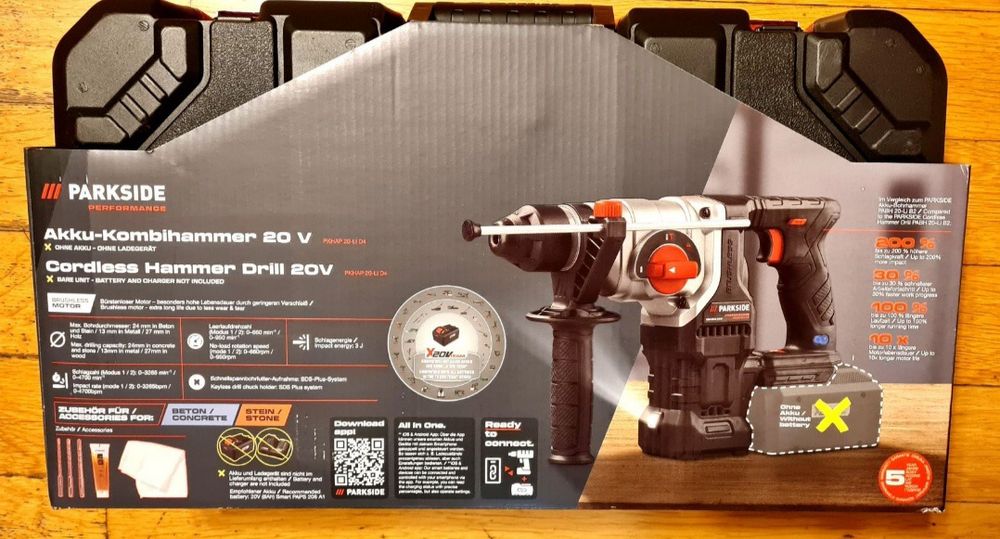 PARKSIDE PERFORMANCE 20V 4D-Перфоратор НОВ!! 5 години Гаранция !! гр ...