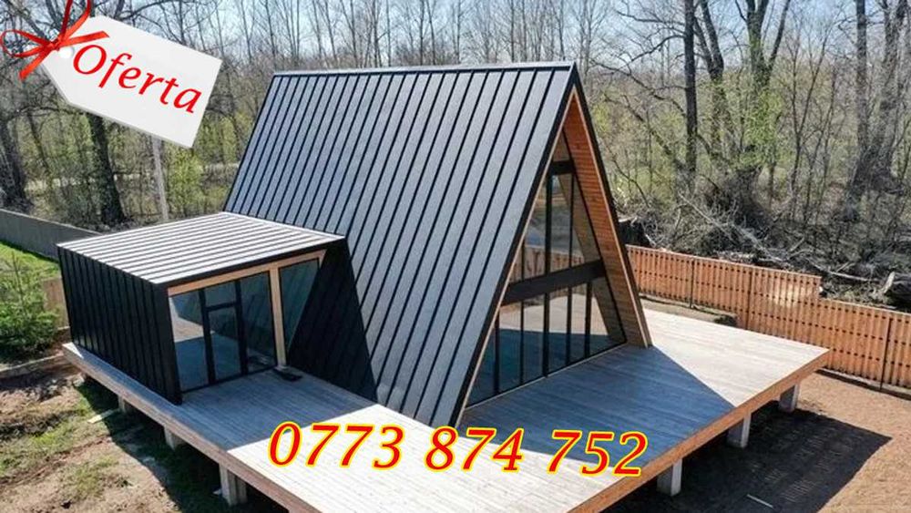 Cabane tip A, case modulare pe structura metalica si panouri sandwich ...