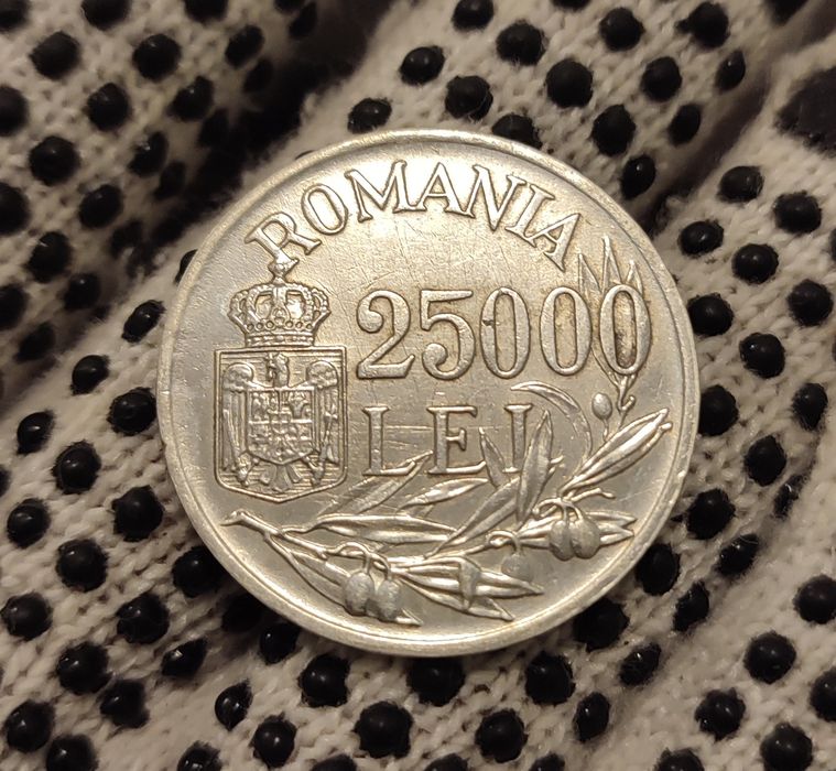 Moneda argint 25000 lei 1946 Romania Bucuresti Sectorul 2 • OLX.ro