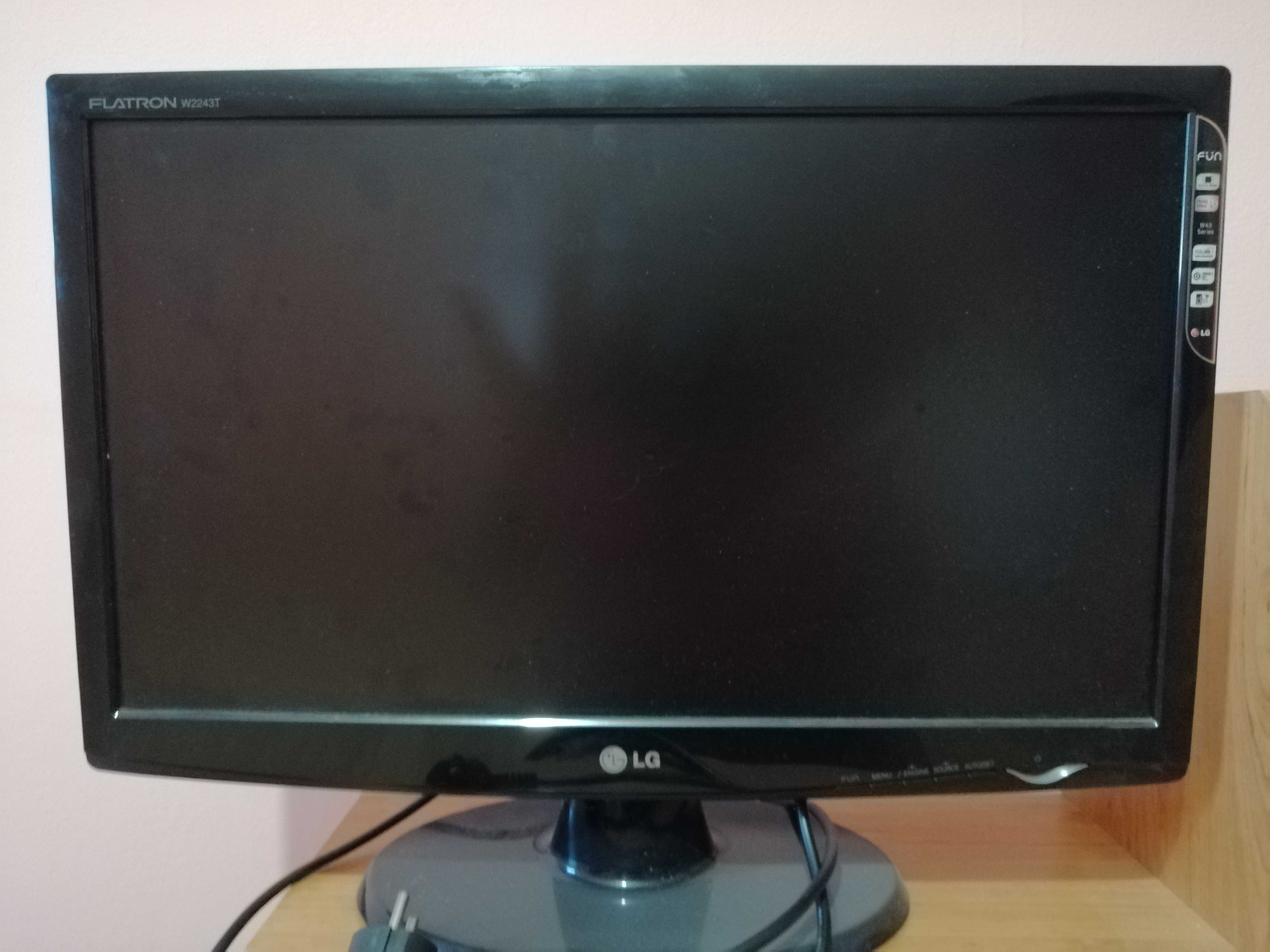 Монитор за компютър LG+безжична,мишка и клавиатура на лоджитек с ...
