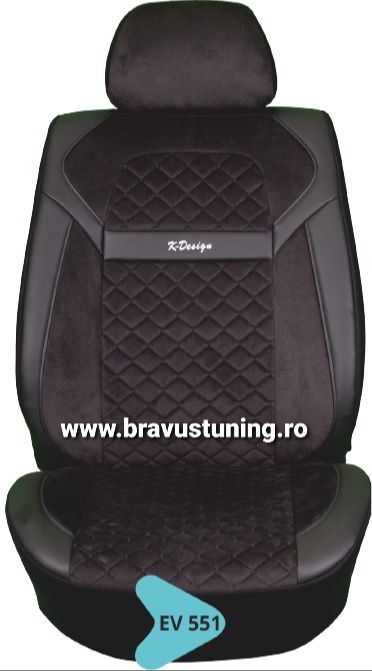 Huse scaun auto LUX Material tip ALCANTARA+Piele Ecologica set complet ...