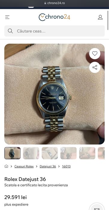 Ceas Rolex Datejust 36,Aur 18K+Otel,referință 1601 Ramnicu Valcea • OLX.ro