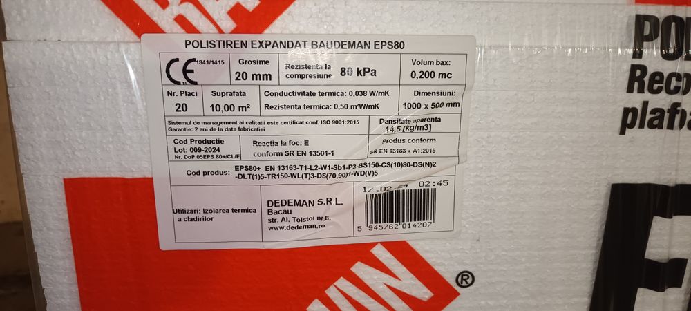 Polistiren expandat pentru fatada, Baudeman EPS 80, 2 cm Bucuresti Sectorul 1 • OLX.ro