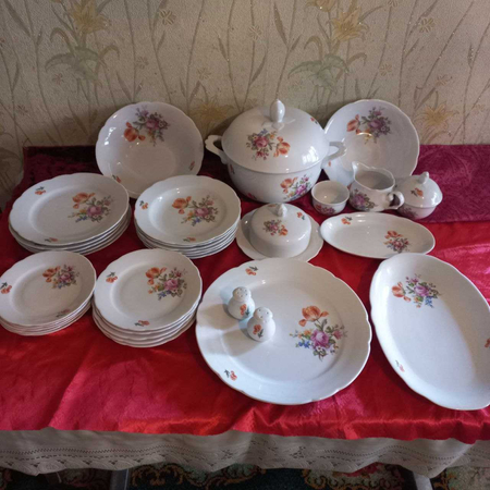 Сервиз столовый на 6 персон (полный состав) Kahla Мейсенский букет