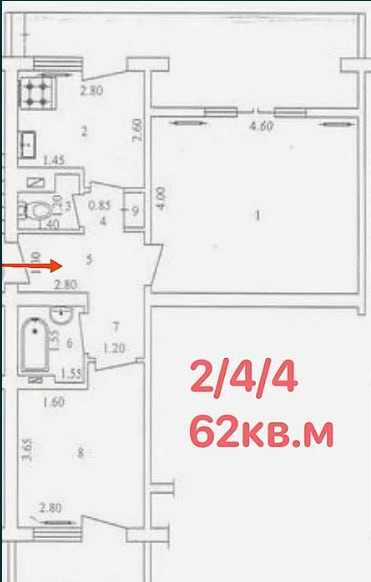 Саид Барака (д.18/1) 2/4/4 улучшенная планировка 60м2,Таблетка, Гувд