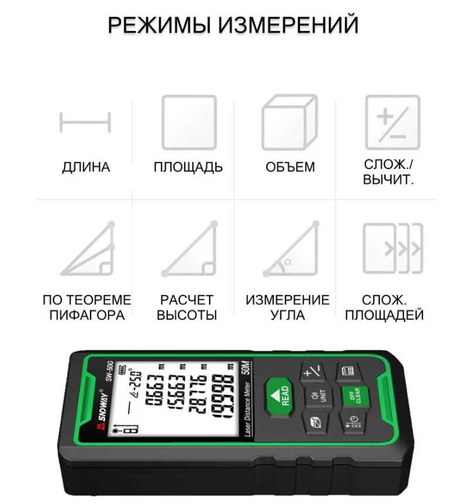 Лазерный дальномер SNDWAY SW-50G 50м c доставкой