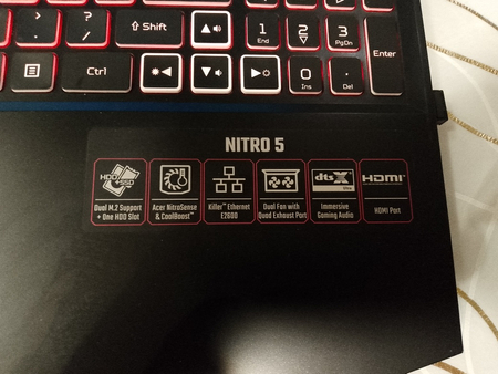 Aser noutbok nitro 5 16gb/512gb 1tb hard disc