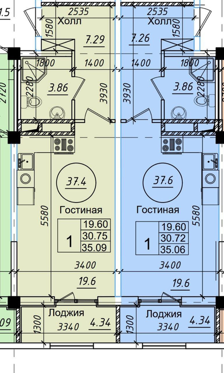 1 ва 2 хонали квартира Янги Уй Новостройка