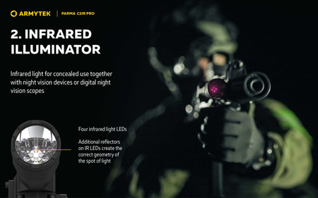 Тактический фонарь Armytek Parma C2IR Pro белым и инфракрасным светом