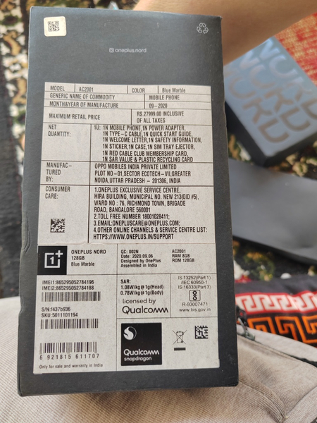 Oneplus nord 128 gb RAM 8+5