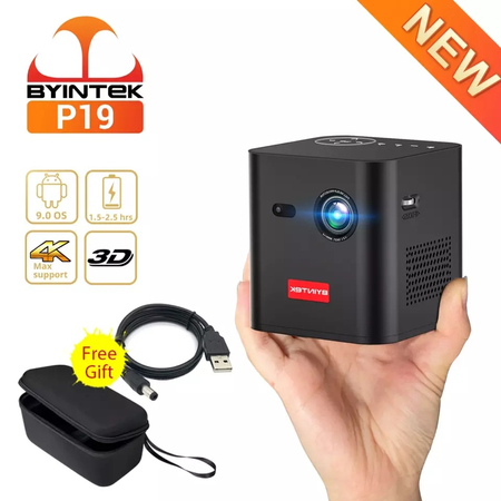 BYINTEK P19 3D проектор Портативный Смарт Android 9.0 поддержка WiFi Д