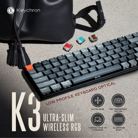 СКИДКА! RU/ENG! RGB/Hot-Swap Keychron K3 V2 Оптическая Клавиатура