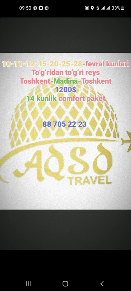 14 kunlik umra ziyorati atigi 1099$