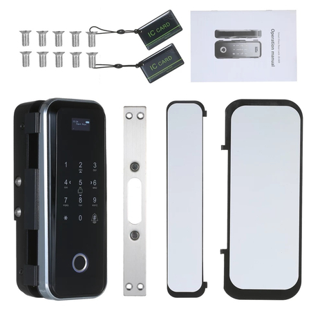 Биометрический замок для стеклянных дверей. Lock for glass doors