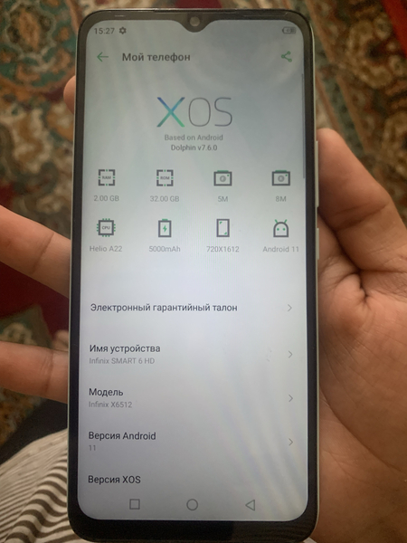 Infinix smart 6 32 lik toza tel hali