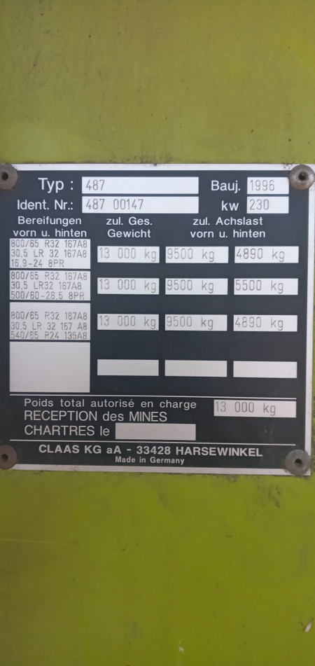Claas jaguar 820 kemper 345