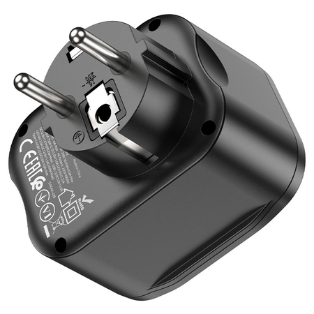 Сетевой фильтр HOCO NS3 1 гнездо + PD 20W + 2USB QC3.0 18W черный
