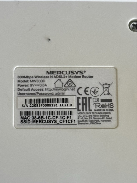 Wi-Fi ADSL роутер Mercusys