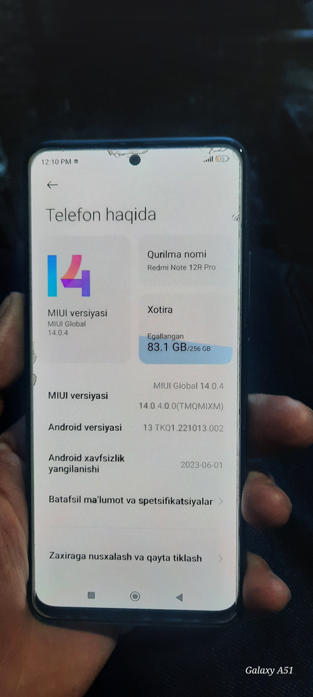 Redmi Note 12 R pro 256