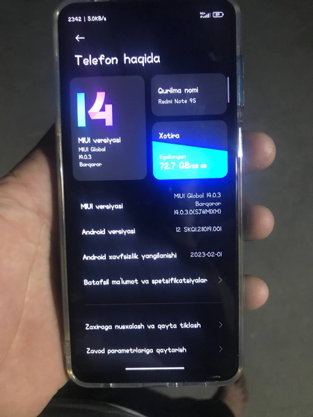 Redmi not 9s 128gb/6+2gb ram
