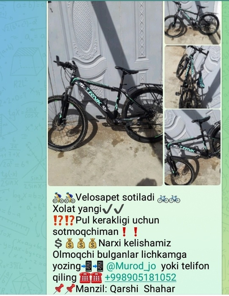 Amazatiz velosapet sotiladi