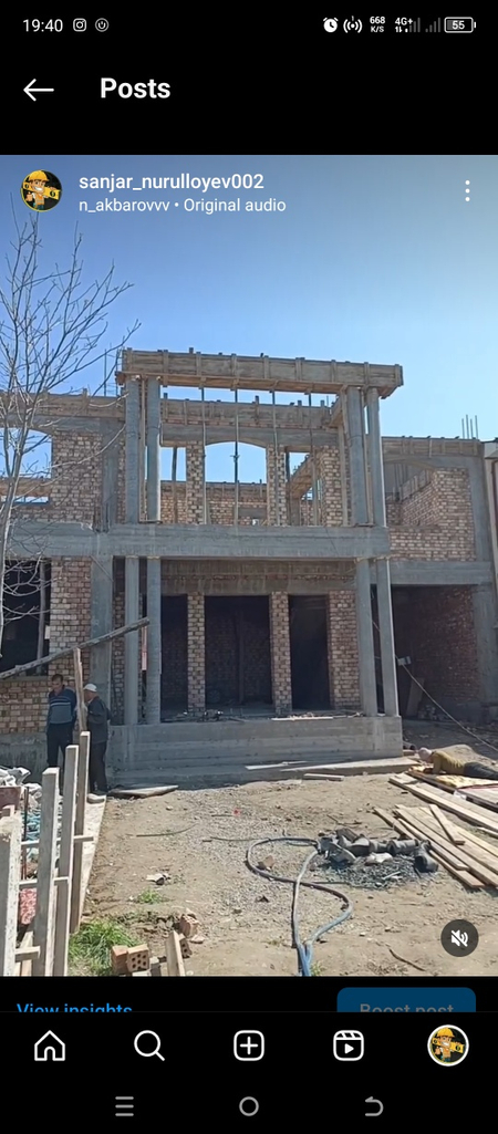 Katlavandan boshlap tom qismigacha.beton gʻisht suvoq stiyashka tom
