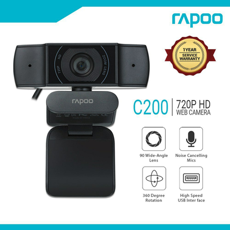 СКИДКА! Веб-камера RAPOO C200 (HD 720P, 360° разворота)