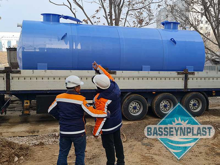 Емкость горизонтальная 35м3, тонн из полипропилена, резервуар, бак