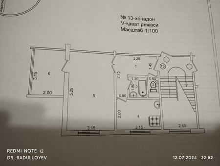 Uy sotiladi. 1/5/5, 39m2 qo'yliq 1 massivda