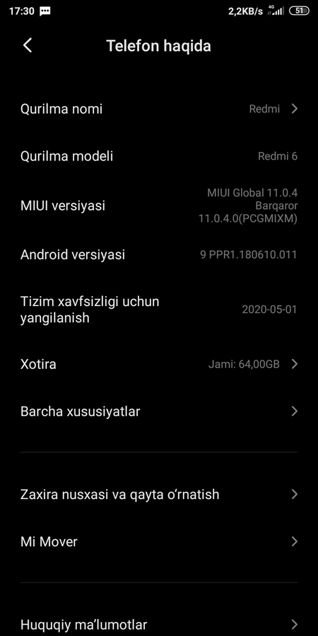 Redmi 6 global 64/4