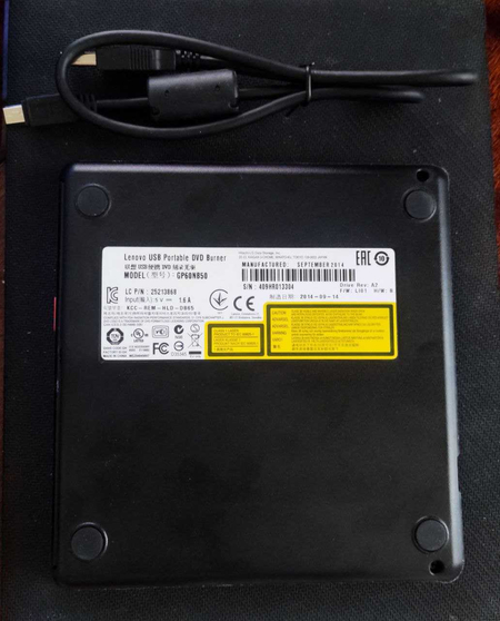 Оптический привод LG Lenovo Slim Portable USB DVD±RW