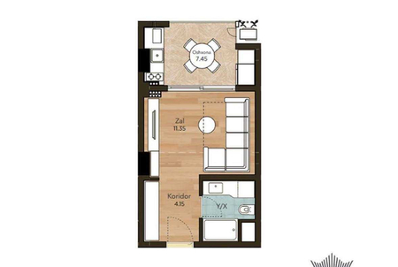 ЖК Prestige Gardens ул.Ш.Руставели 1-комн 12/14 29 м² коробка кадастр