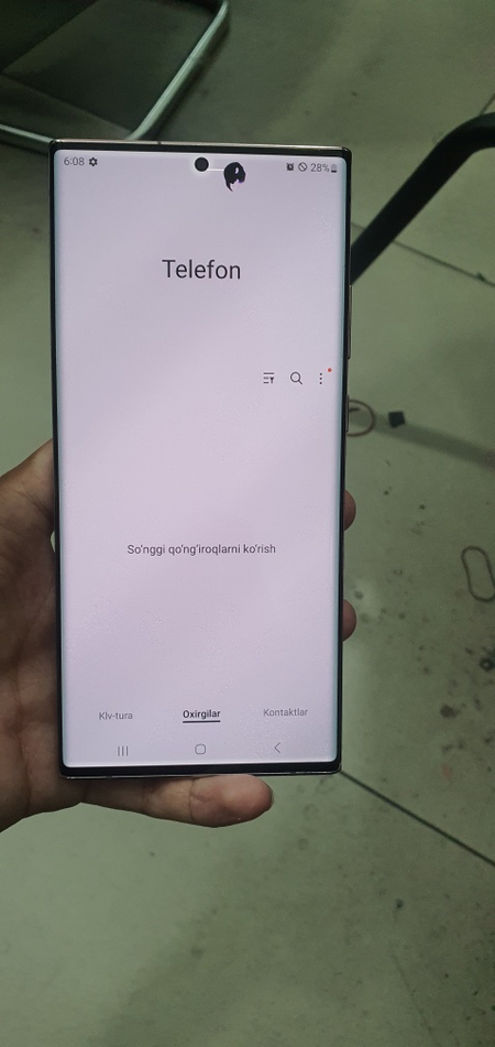 samsung note 20 ultra 12 256 gb aybi ekranida piano bor