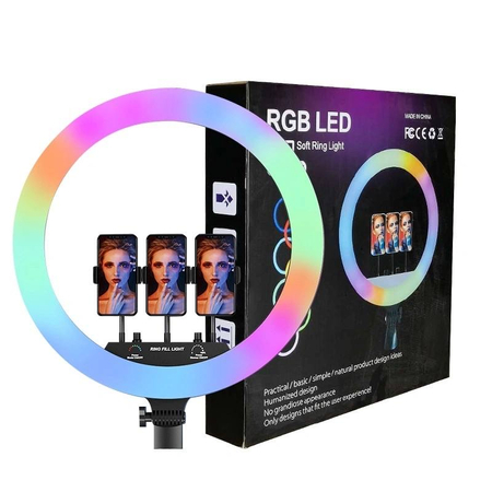 Светодиодная кольцевая лампа для съёмок,rgb kalsevoy lampa