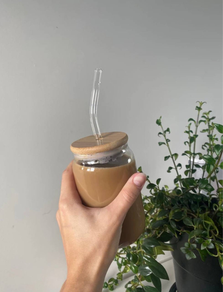 Стеклянные эстетичные стаканы 400ml | Can glass cup | Стаканы