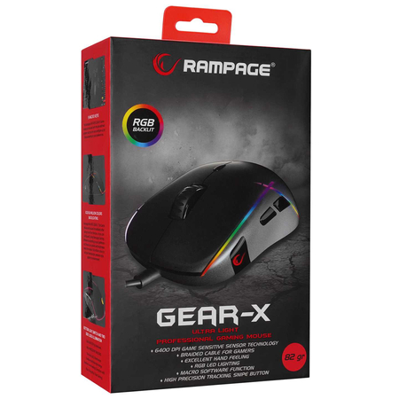Игровая мышь с подсветкой Rampage SMX-R115 GEAR-X RGB Gaming Mouse