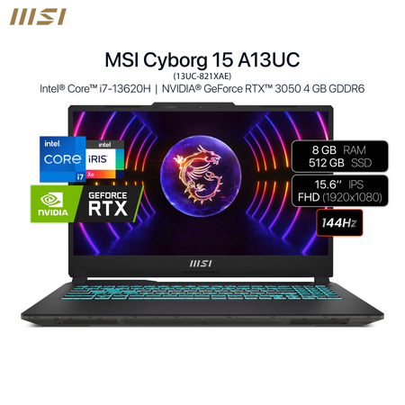 MSI Cyborg 15 A13UC Intel® Core™ i7-13620H RTX™ 3050 4GB 8/512GB SSD