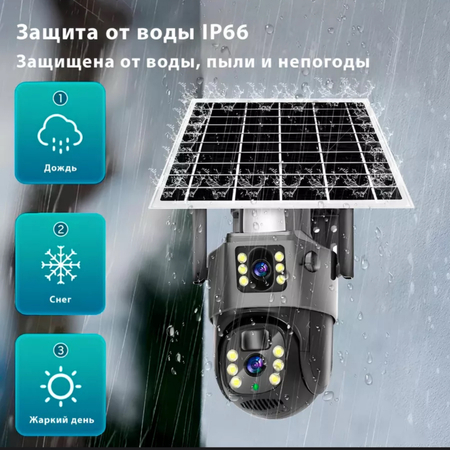 Камера видео наблюдения с солнечной батареей 8МП WiFi