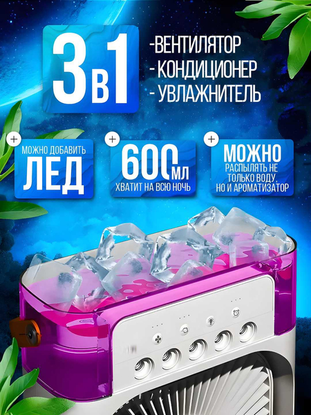Mini ventilyator-konditsioner, namlagich, tozalagich va havo sovutgich