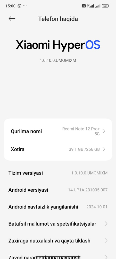 Redmi note 12 pro+ 5G