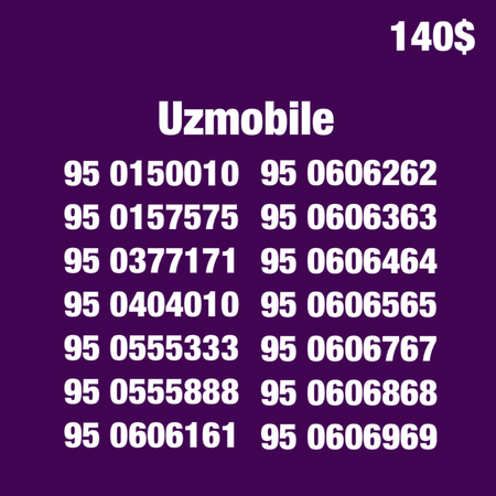 Uzmobile chiroyli raqamla/Узмобайл красивые номера