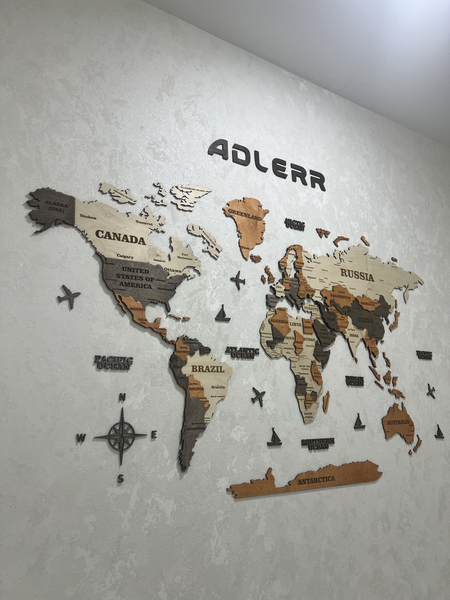 3d dunyo xaritalari, lazer bolan ishlangan, yogochli Eco xaritalar
