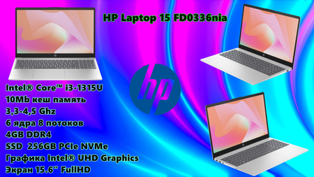 HP Laptop 15 | i3-1315U | 4GB DDR4 | 256GB SSD | 15.6