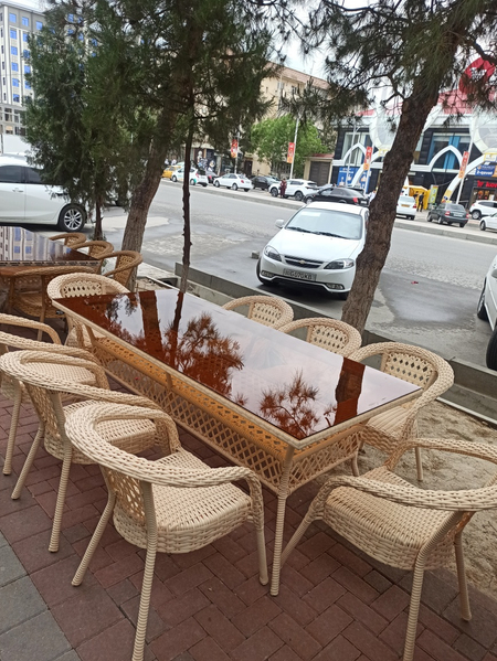 To'qilgan stol stullar. (Плитёнка дачный)
