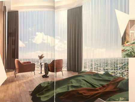Квартира угловая в Piramit Tower, 59кв.м. этаж 19, с Щикарным видом