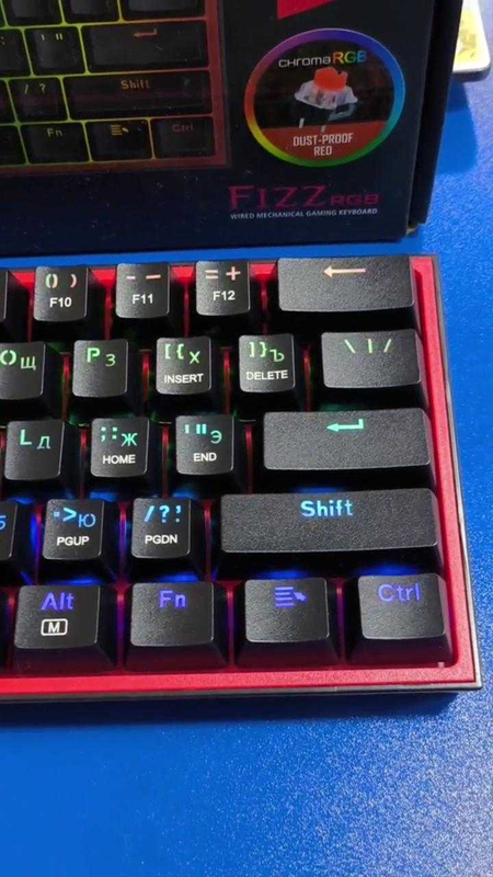 Механическая клавиатура Redragon FIZZ RGB K617 (60%) красные свичи